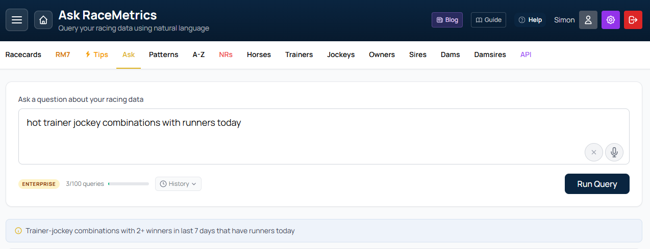 Hot Trainer-Jockey Combos: 42.9% SR Fahey-Orr Lead | RaceMetrics Blog